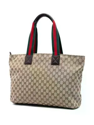 Gucci Gg Canvas Web Tote Bag