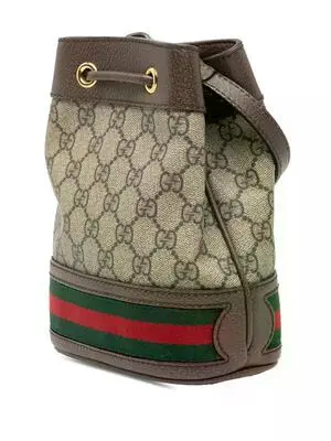 Gucci Ophidia Mini Bucket Bag In Gg Supreme Canvas - Neutrals