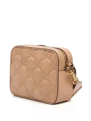 Gucci Small Gg Matelassé Calfskin Crossbody Bag - Neutrals