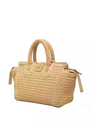 Saint Laurent Raffia Monogram Downtown Cabas Satchel