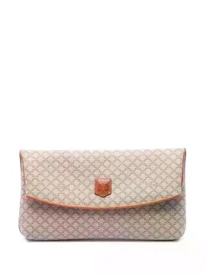 Celine Macadam Coated Canvas Clutch Bag - Neutrals