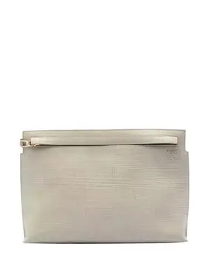 Loewe Anagram T Pouch Clutch Bag - Neutrals