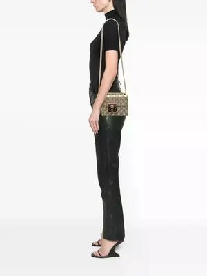 Gucci Small Gg Supreme Bee Padlock Crossbody Bag