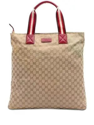 Gucci Gg Canvas Web Vertical Tote Bag