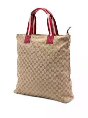 Gucci Gg Canvas Web Vertical Tote Bag