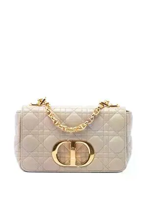 Dior 2022 Small Calfskin Cannage Caro Crossbody Bag - Neutrals