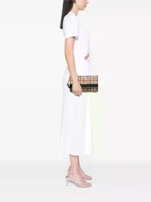 Burberry Haymarket Check Coated Canvas Adeline Fold Over Clutch Bag