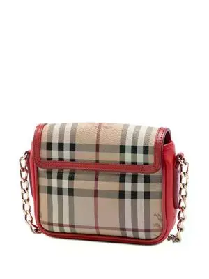 Burberry Mini Haymarket Check Coated Canvas Tassel Crossbody Bag