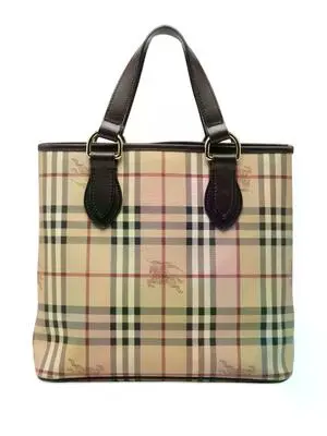Burberry Haymarket Coated Canvas Tote Bag - Neutrals