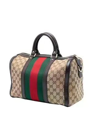 Gucci Medium Gg Canvas Web Joy Boston Bag Satchel