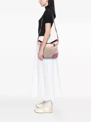 Gucci Gg Canvas Bree Fold Over Tote Satchel