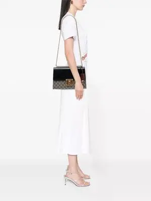 Gucci Gg Supreme Padlock Shoulder Bag - Neutrals