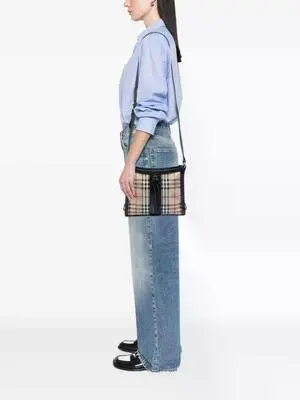 Burberry Haymarket Check Coated Canvas Crossbody Bag - Neutrals