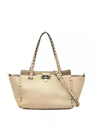 Valentino Garavani Rockstud Trapeze Satchel - Neutrals