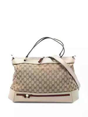 Gucci Gg Canvas Web Mayfair Satchel - Neutrals