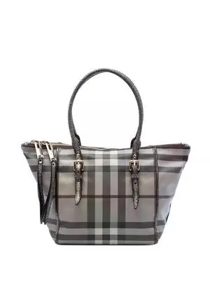 Burberry Small Smoke Check Coated Canvas Salisbury Tote Bag - Neutrals