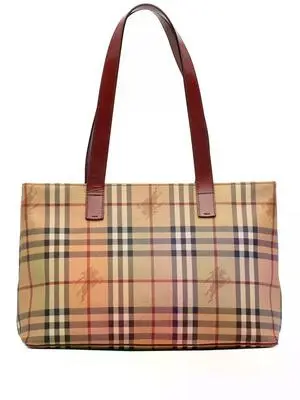 Burberry Haymarket Check Coated Canvas Tote Bag - Neutrals