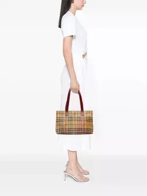 Burberry Haymarket Check Coated Canvas Tote Bag