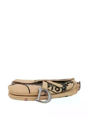 Dior Embroidered Jute Saddle Bag