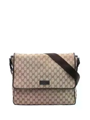 Gucci Gg Canvas Flap Messenger Bag - Neutrals