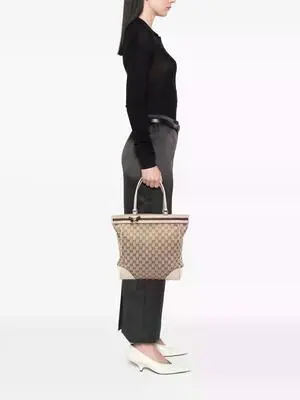Gucci Gg Canvas Web Mayfair Tote Bag