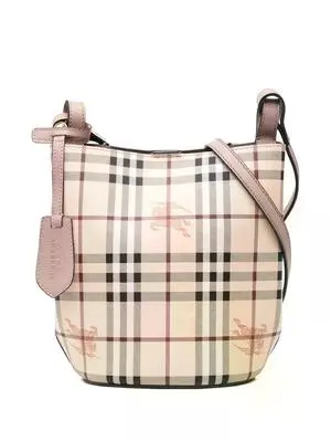 Burberry Haymarket Coated Canvas Lorne Bucket Bag - Neutrals