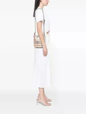 Burberry Haymarket Coated Canvas Lorne Bucket Bag