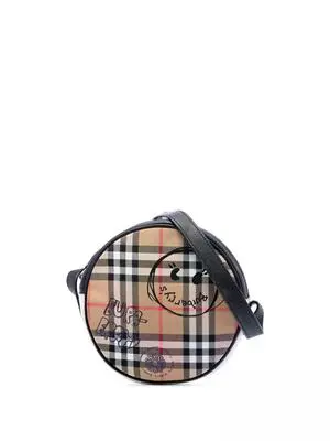 Burberry Cartoon House Check Round Crossbody Bag