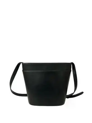 Burberry House Check Trimmed Leather Crossbody Bag - Black