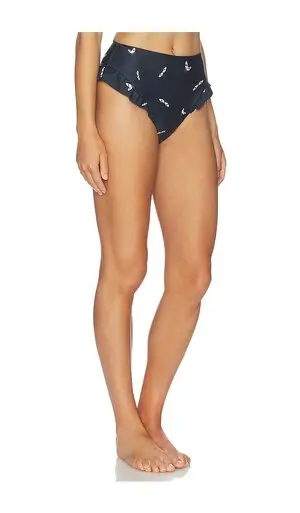Agua Bendita Ruffled High-waisted Bikini Bottom