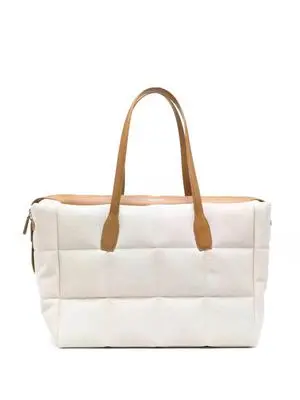 VEECOLLECTIVE Large Tela Quilted Shoulder Bag - Neutrals