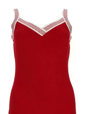 Versace Medusa And Greca Border Strappy Mini Dress - Red