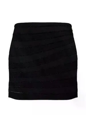 Balmain Ribbed Pointelle-knit Mini Skirt