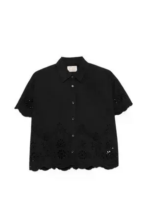 MC2 SAINT BARTH Broderie Anglaise Shirt - Black