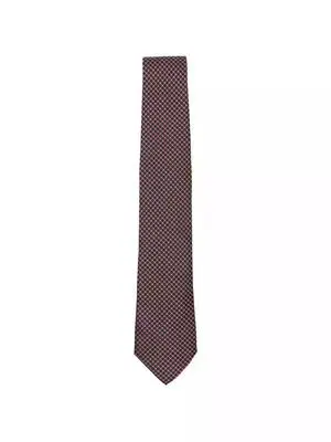 Canali Geometric Pattern Tie - Black