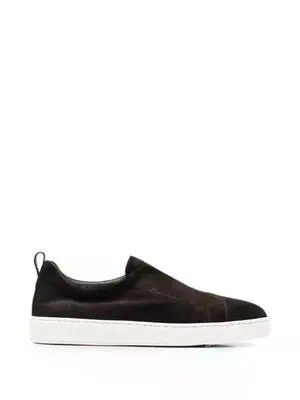 Santoni Victory Suede Slip-on Sneakers