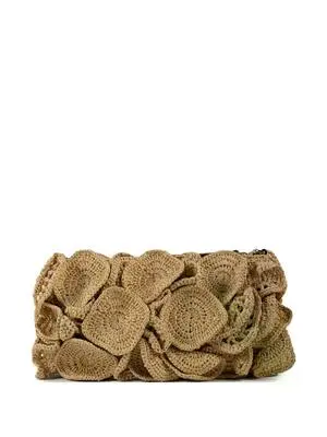 Farm Rio Flower Appliqué Clutch Bag