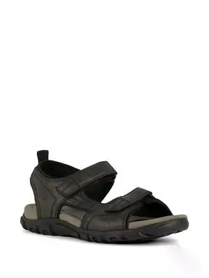 Geox Perforated Touch-strap Sandals - Black
