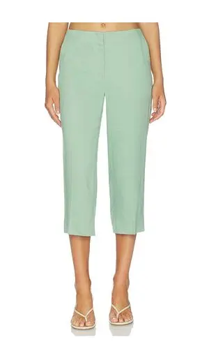 Theory Capri Linen Viscose Pants - Sage