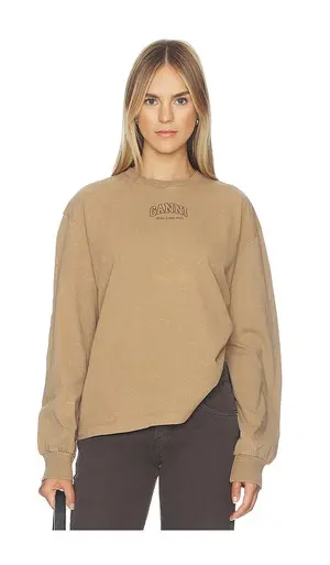 GANNI Future Essentials Washed Effect Long Sleeve Pullover