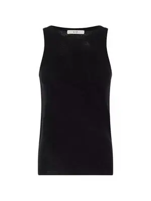 Co Coribbed Knit Silk-blend Sleeveless Top - Black