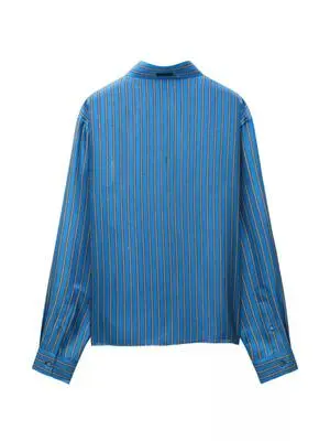 Versace Printed Silk-twill Regular Shirt - Blue