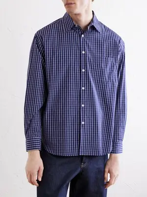 NOAH Oversized Checked Cotton-poplin Shirt
