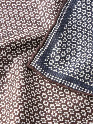 Brunello Cucinelli Printed Silk Pocket Square - Brown