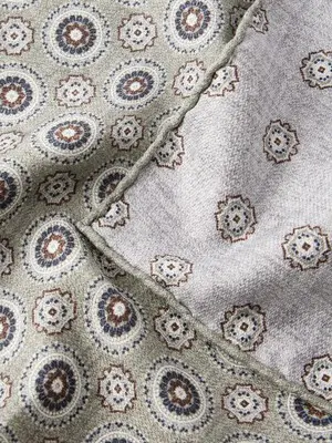 Brunello Cucinelli Printed Silk Pocket Square - Multi