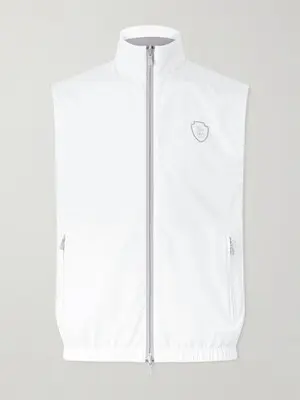 Brunello Cucinelli Logo-appliquéd Shell Golf Vest - Neutrals