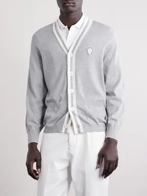 Brunello Cucinelli Logo-appliquéd Cotton Cardigan