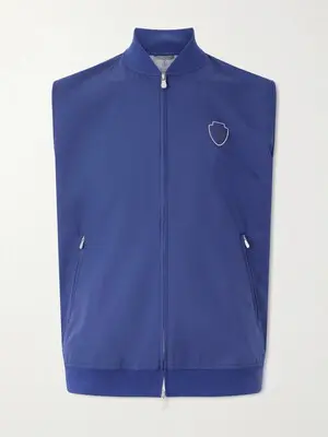 Brunello Cucinelli Logo-appliquéd Tech-shell Gilet - Blue