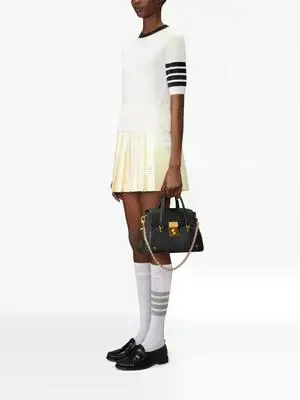 Thom Browne Small Bolton Leather Tote Bag