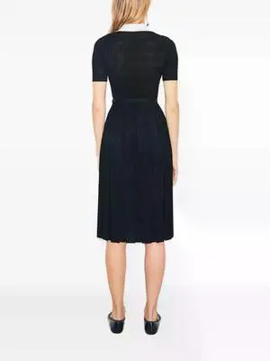 Tory Burch Monogram Pointelle Pleated Dress